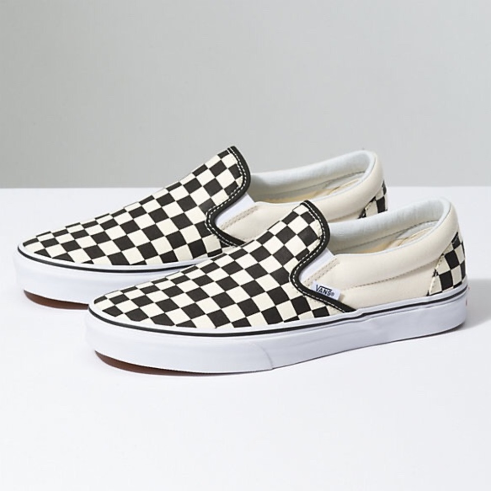 Black And White Checker Board Vans - Gem
